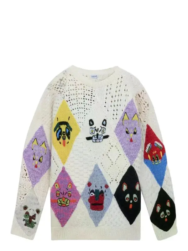 Loewe X Louis Wain Futuristic Cat Sweater - Neutrals