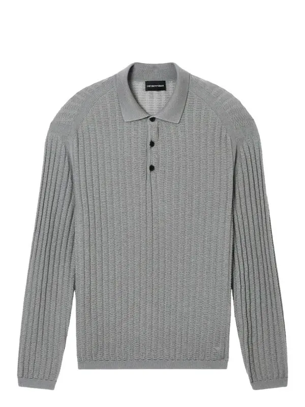Emporio Armani Textured Knit Sweater - Grey