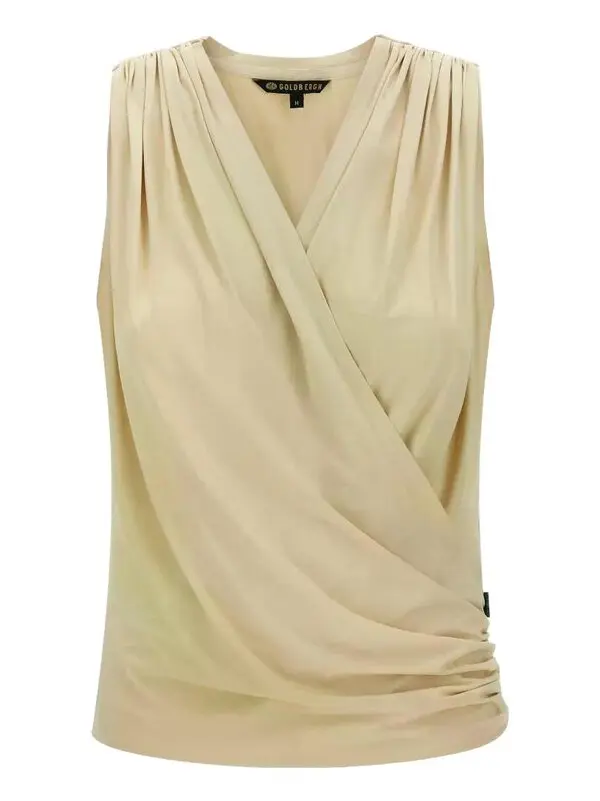 Goldbergh Calipso Draped V-neck Top - Neutrals