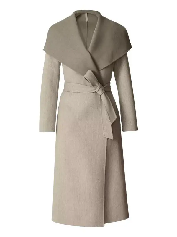 Mackage Belted Wool Shawl Coat - Neutrals