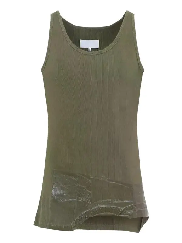 MAISON MARGIELA Sleeveless Ribbed Top - Green