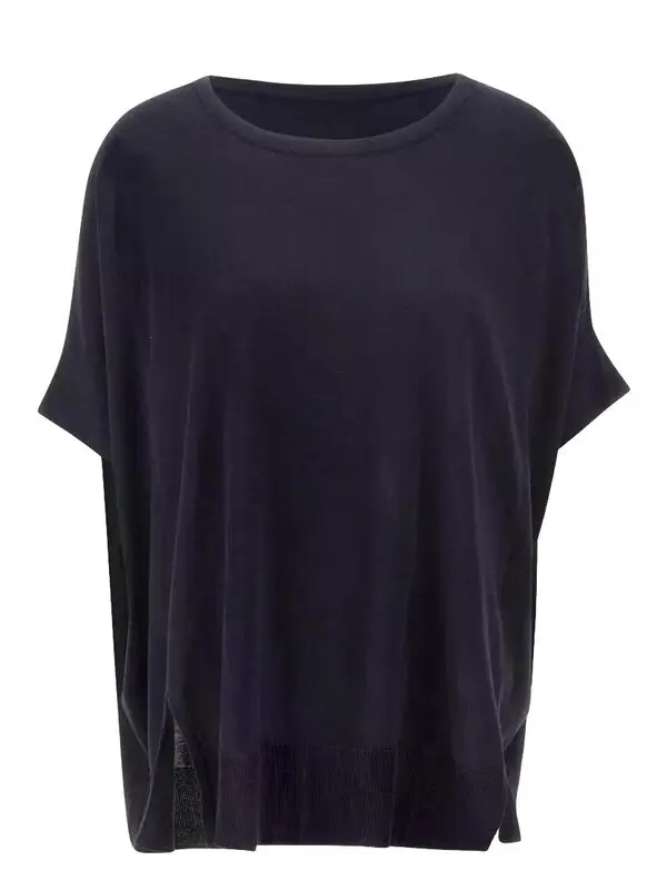 ELENA MIRO` Ribbed Crew Neck Jumper - Blue
