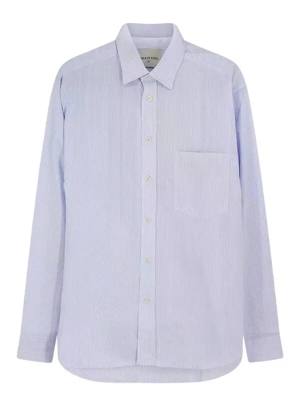 WALK IN PARIS Striped Pocket Shirt - White