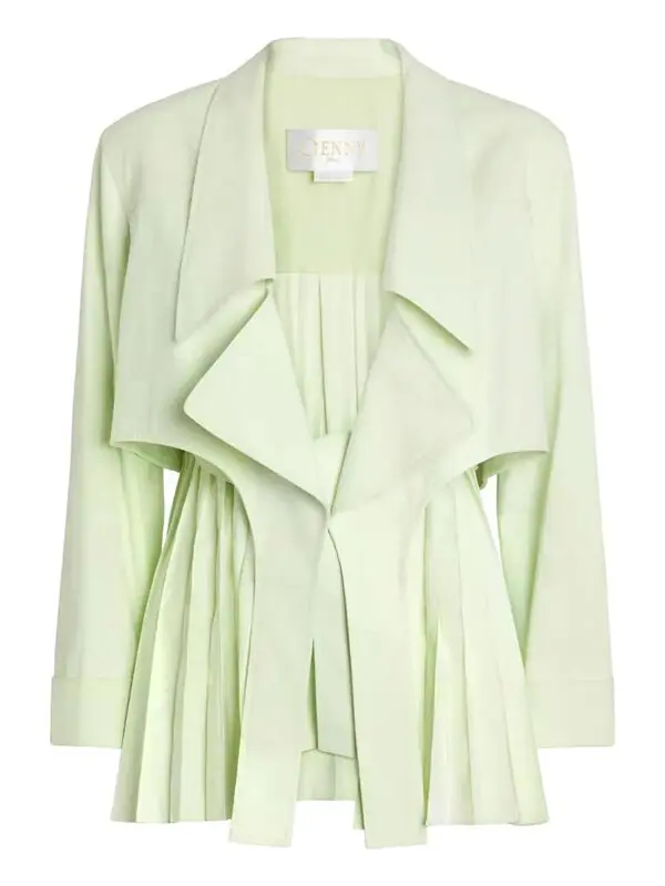 GENNY Pleated Cropped Jacket - Green