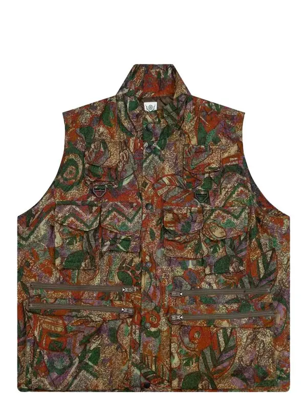 SOUTH2 WEST8 Zipped Multi-pocket Padding Vest - Green