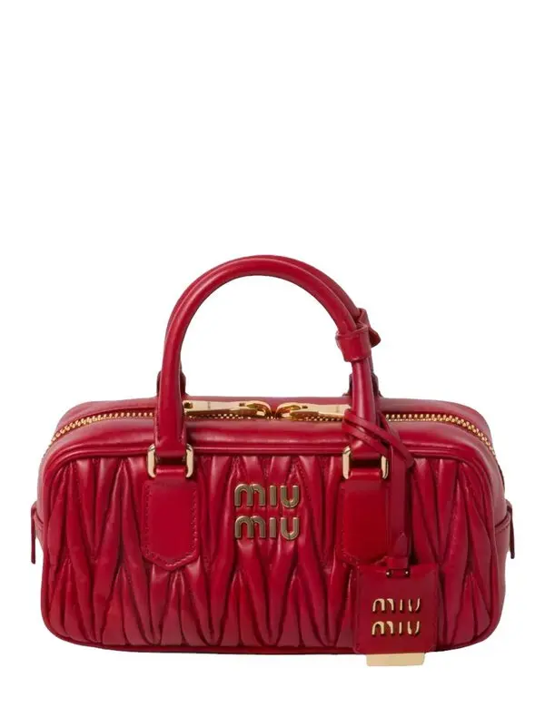 Miu Miu Arcadie Matelassé Nappa-leather Bag - Red
