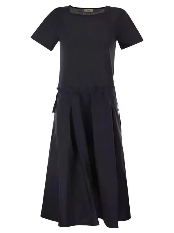 Herno Jersey Drawstring Midi Dress - Blue