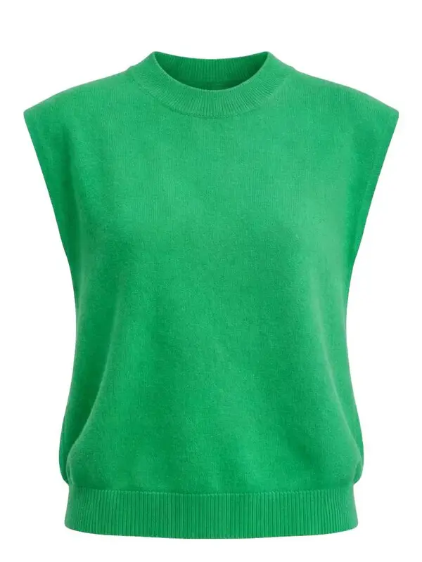 BRODIE CASHMERE Tina Crew-neck Vest - Green