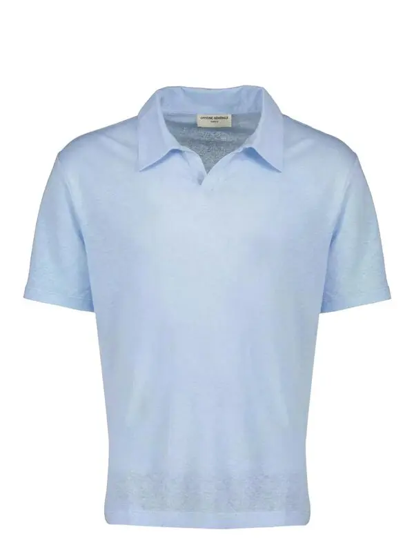 Officine Générale Johnny Short-sleeve Polo Shirt - Blue