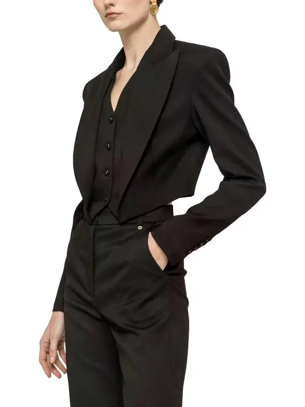 NISSA Cropped Blazer - Black