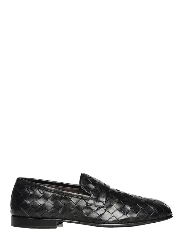 John Galliano Woven-leather Loafers - Black