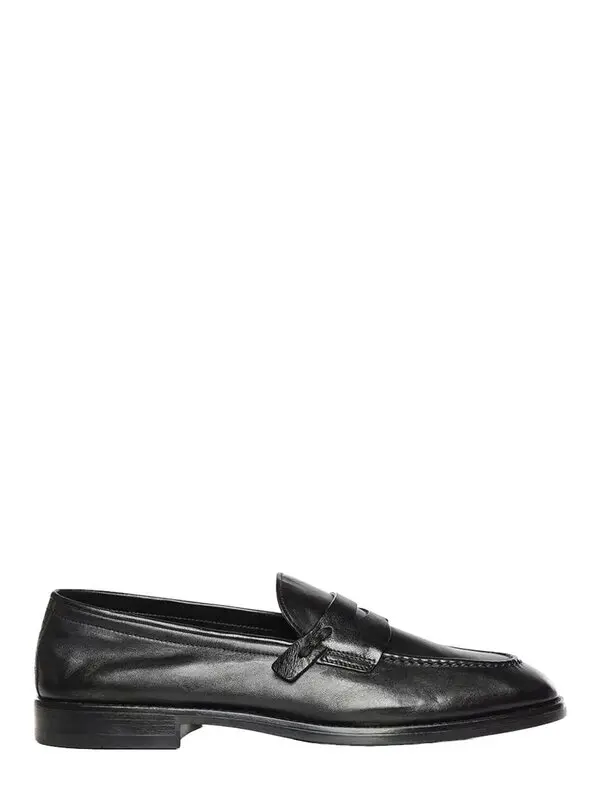 John Galliano Leather Loafers - Black