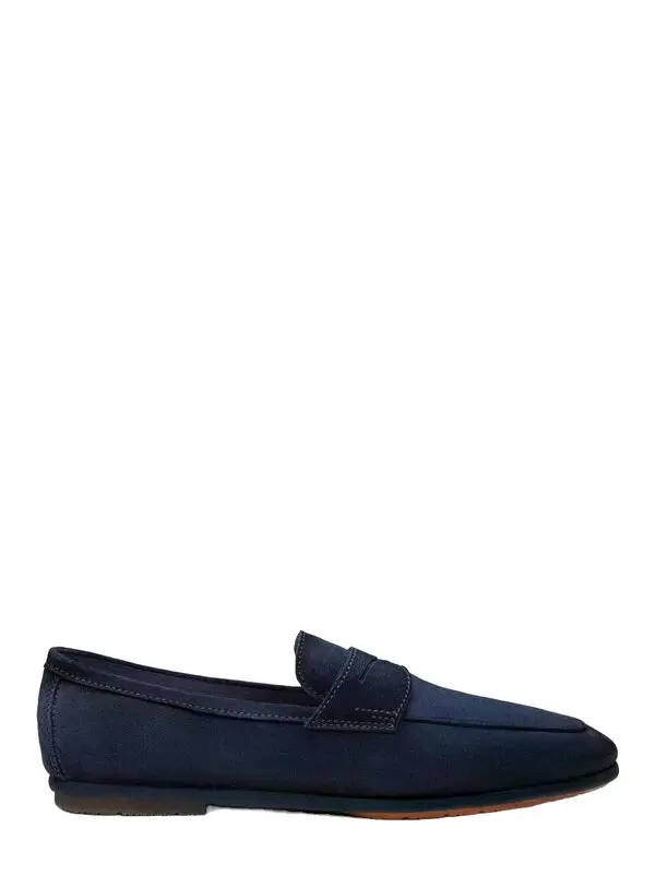 Santoni Suede Panelled Loafers - Blue