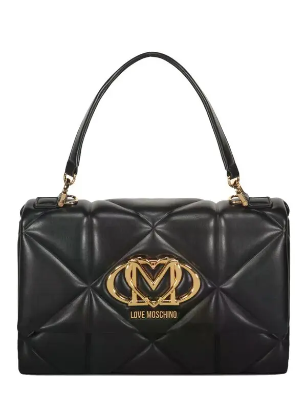 Moschino Quilted Logo Tote - Black