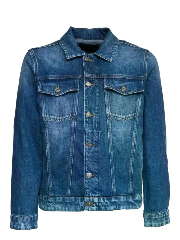 DONDUP Buttoned Denim Jacket With Flap Pockets - Blue