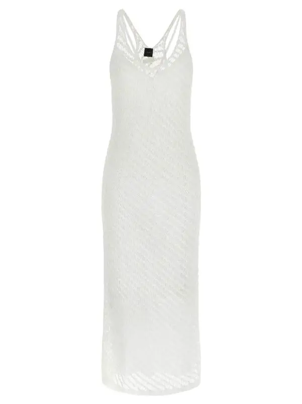 Pinko Mesh V-neck Miraggio Dress - White