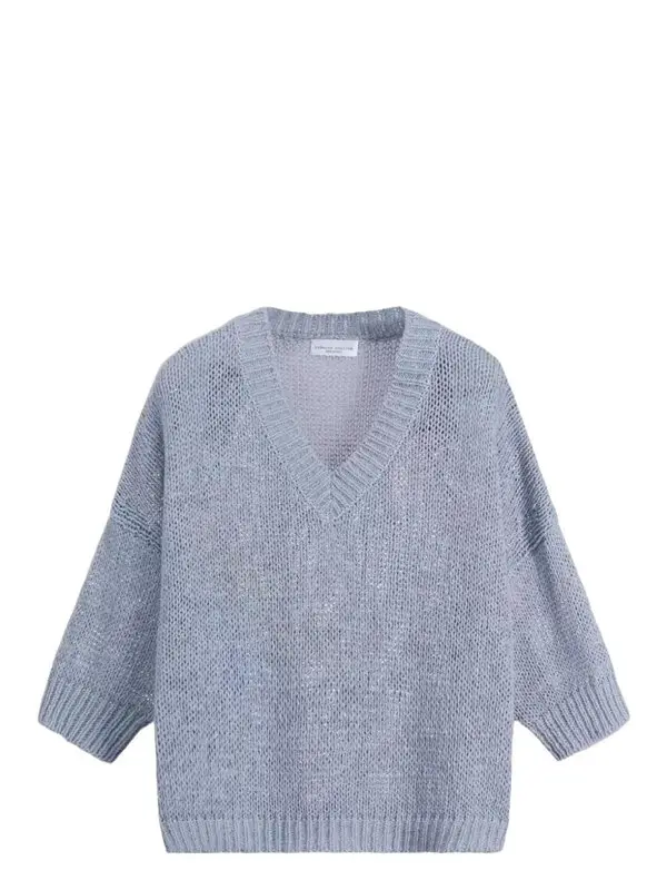 ROBERTO COLLINA V-neck Knitted Sweater - Blue