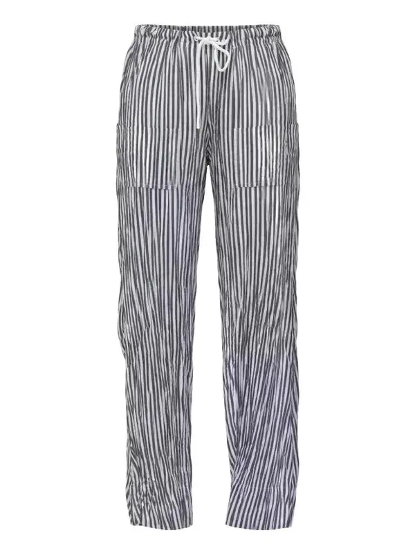 OSKLEN Stripe Pattern Wrinkled Trousers - White