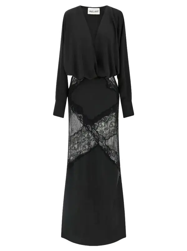 VAILLANT Draped Lace Bolero Dress - Black