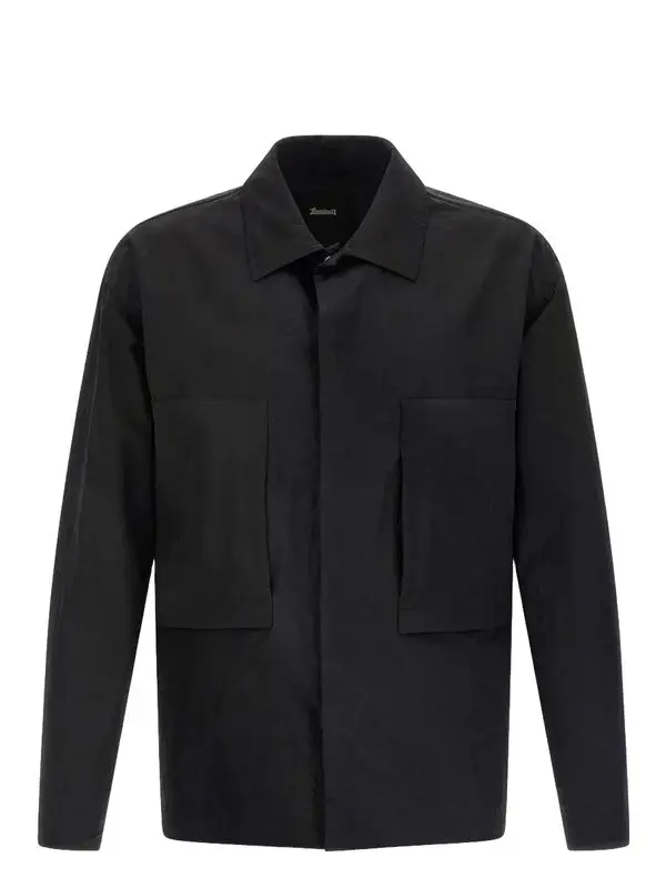 Herno Crinkled Dobby Shirt - Black