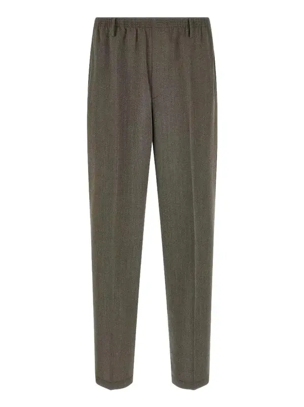 CELLAR DOOR Elasticated Tapered Trousers - Brown