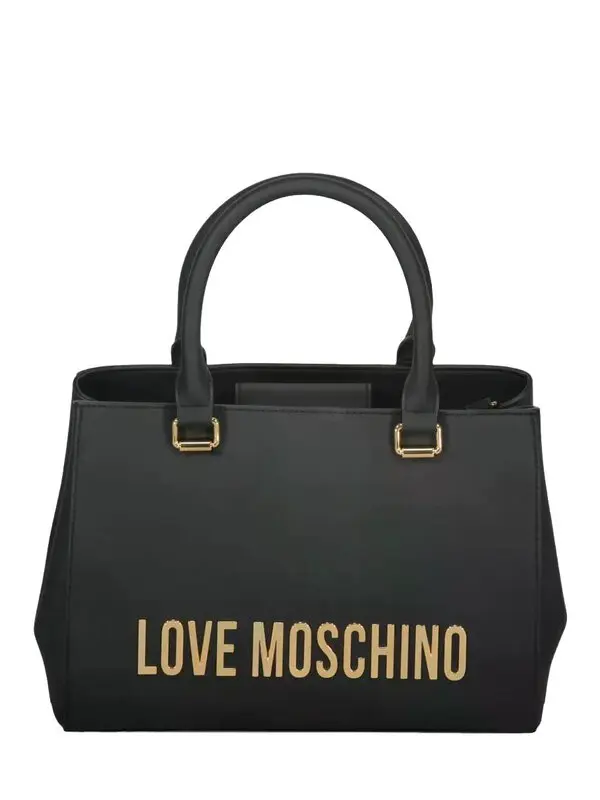 Moschino Rigid Tote Bag With Logo - Black