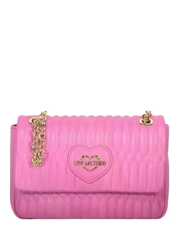 Moschino Quilted Heart Shoulder Bag - Pink