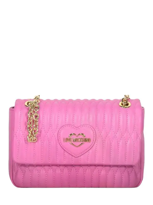 Moschino Quilted Heart Shoulder Bag - Pink