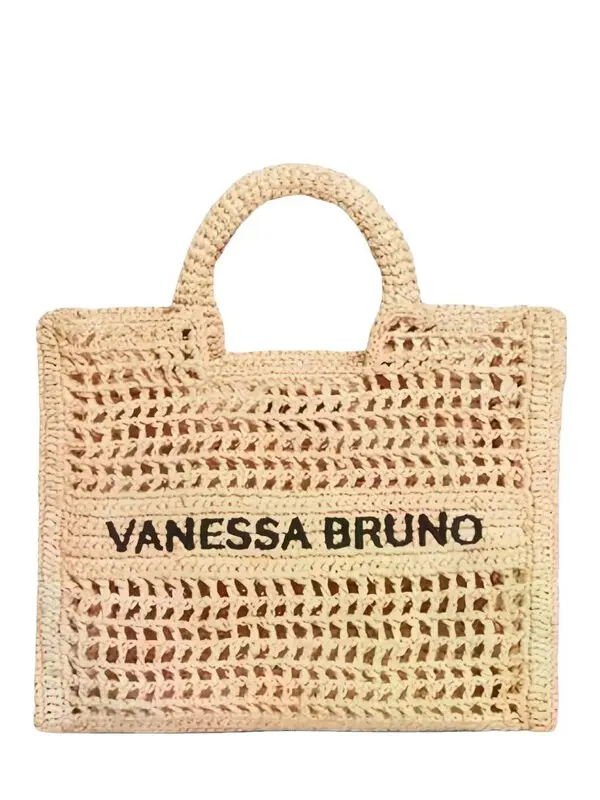 Vanessa Bruno Small Openwork Top-handle Tote - Neutrals