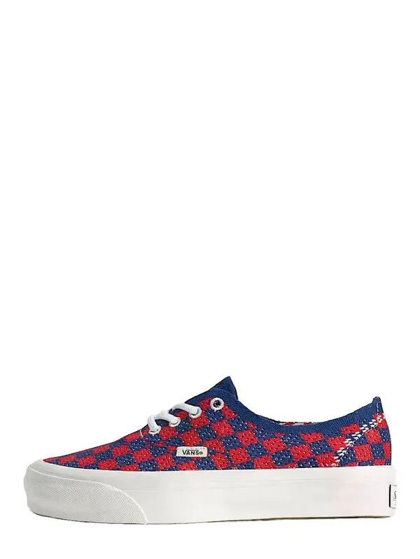 VANS Premium Authentic Checkerboard Lace-up Sneakers - Blue