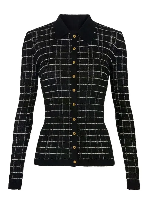 Elisabetta Franchi Square-pattern Cardigan - Black