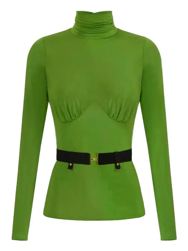 Elisabetta Franchi Gathered Top - Green
