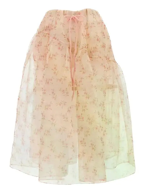 Simone Rocha Floral-patterned Midi Skirt - Neutrals