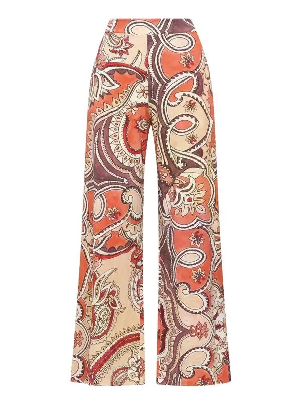Malìparmi Paisley Print Trousers - Orange