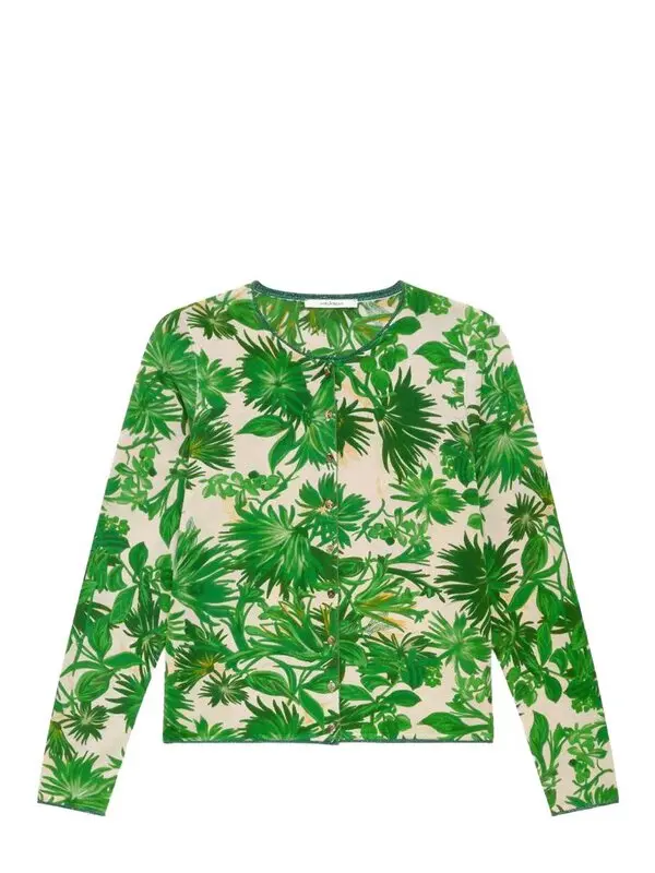 Malìparmi Printed Crew-neck Cardigan - Green
