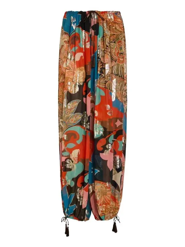 Etro Print-detail Wide-leg Trousers - Gold