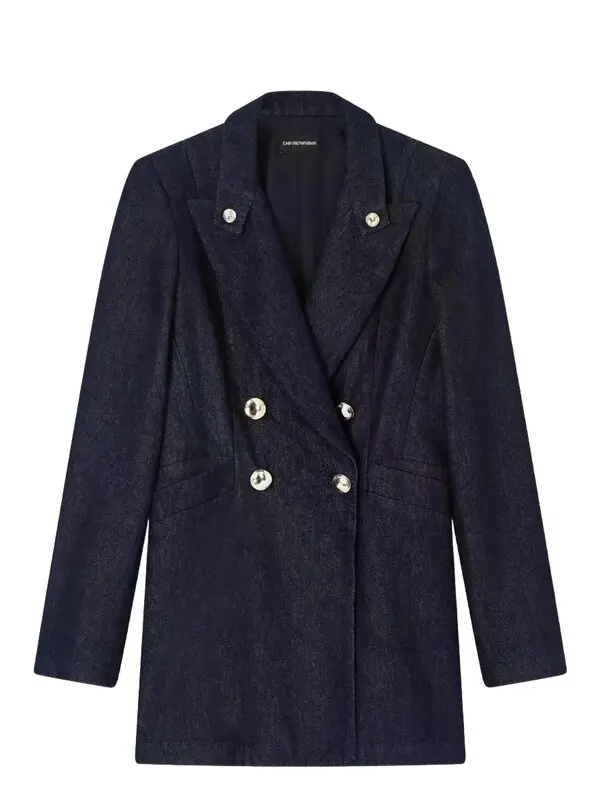 Emporio Armani Double-breasted Coat - Blue