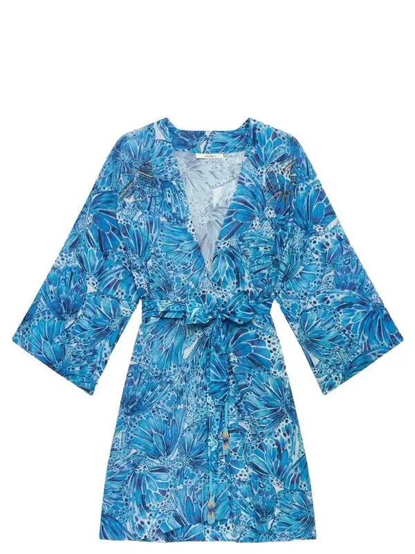 Malìparmi Butterfly Print Cotton Dress - Blue