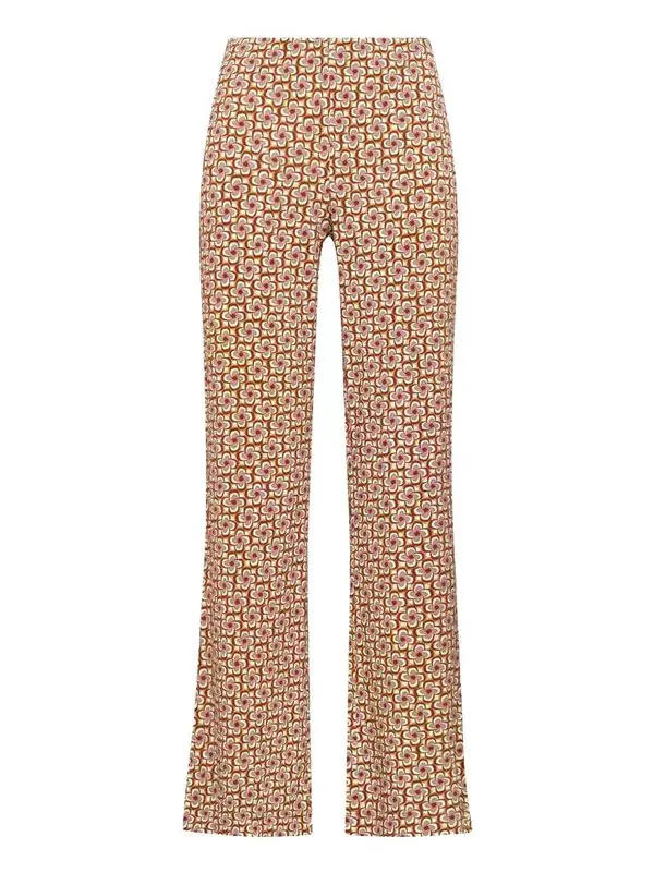 Malìparmi Printed Flared Trousers - Brown