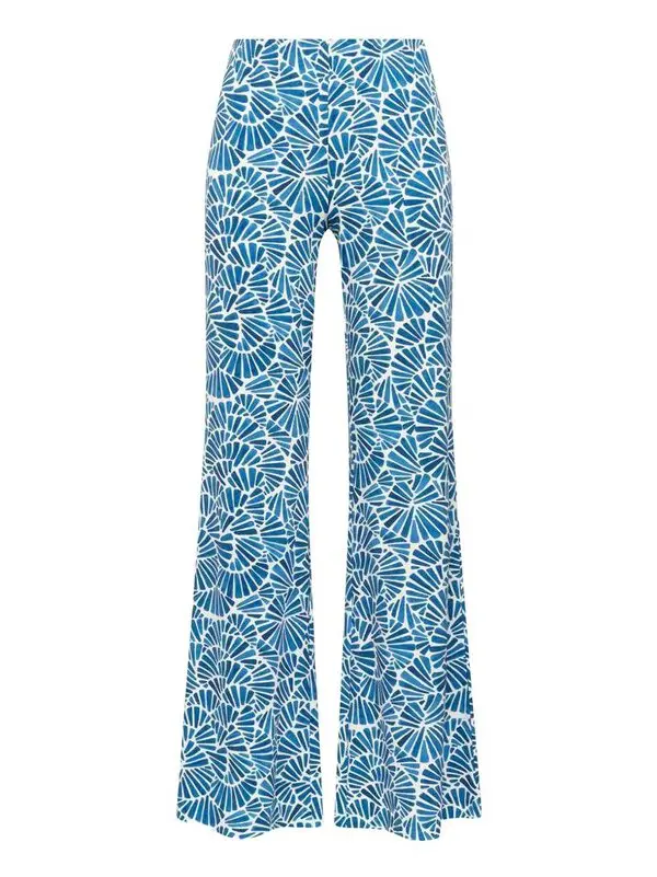 Malìparmi Printed Wide Leg Trousers - Blue