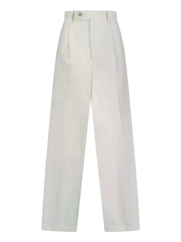 Auralee Pleated Tailored Trousers - Neutrals