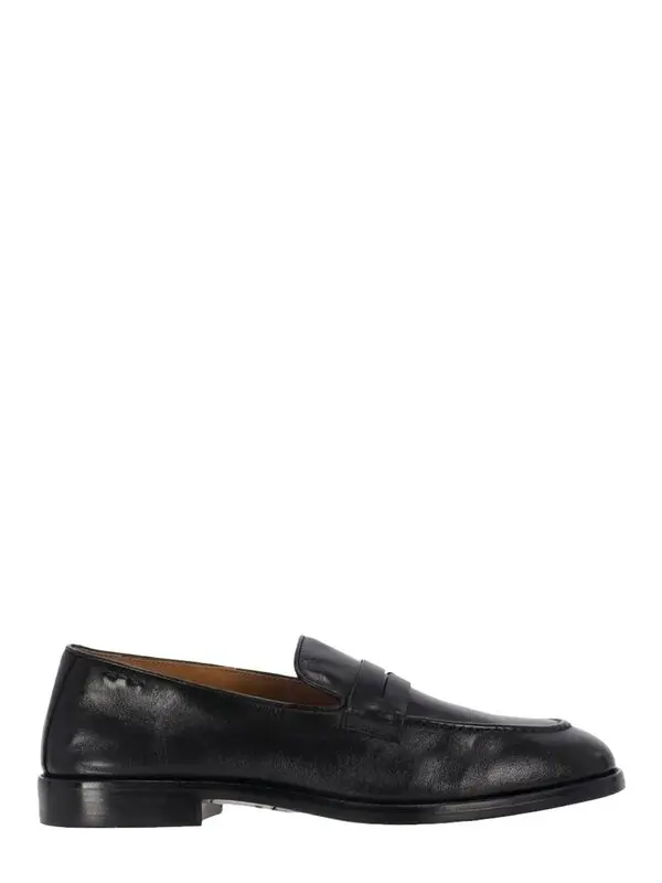 ALEXANDER HOTTO Leather Slip-on Loafers - Black