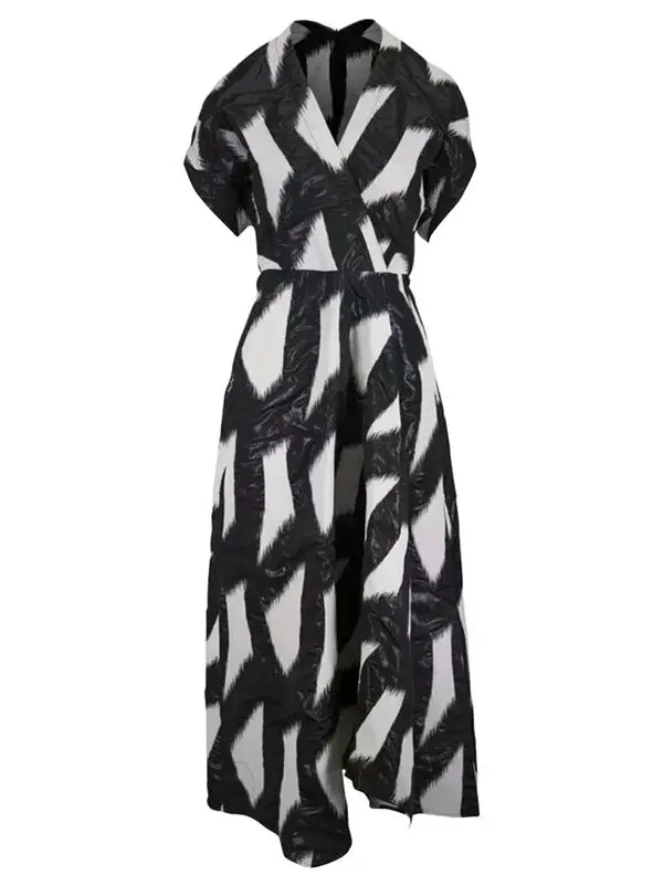 Zero + Maria Cornejo Patterned V-neck Wrap Dress - Black