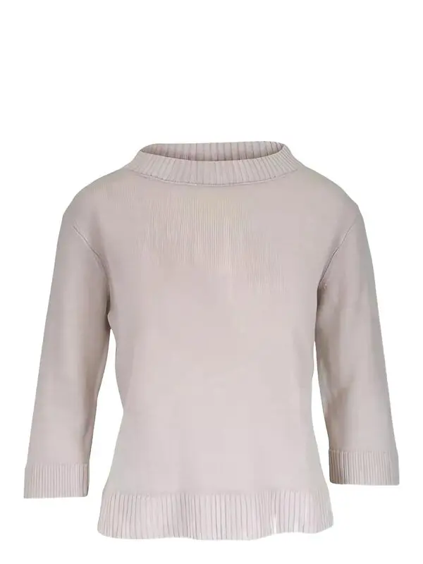 Kinross Cashmere Three-quarter Sleeve Sweater - Grey