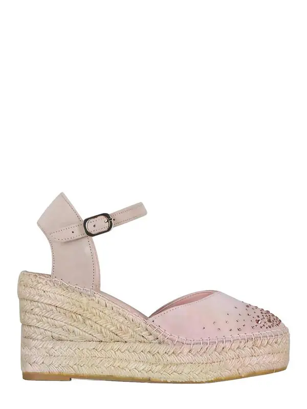 Ron White Embellished Heeled Espadrilles - Pink