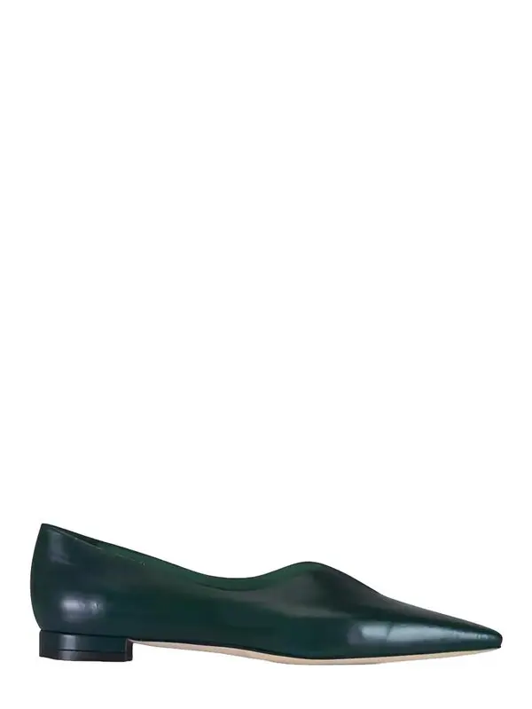 Manolo Blahnik Leather Pointed-toe Flats - Green