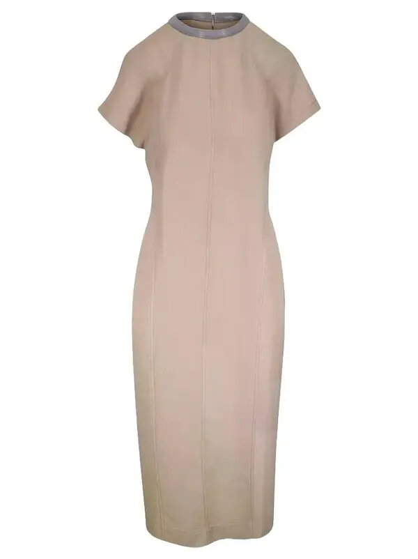 Brunello Cucinelli Paneled Midi Dress - Neutrals