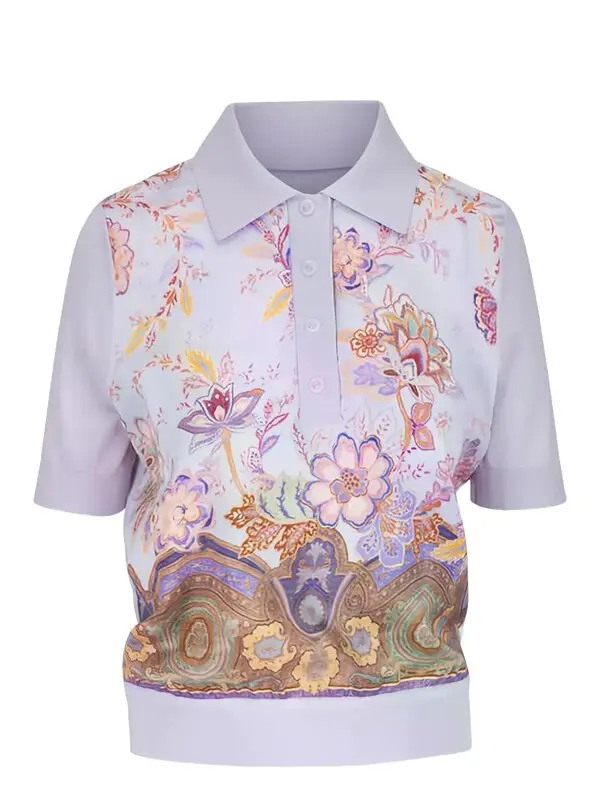 Zimmermann Floral-pattern Polo Top - Purple