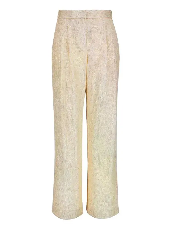 TWP Pleated Straight Leg Trousers - Neutrals