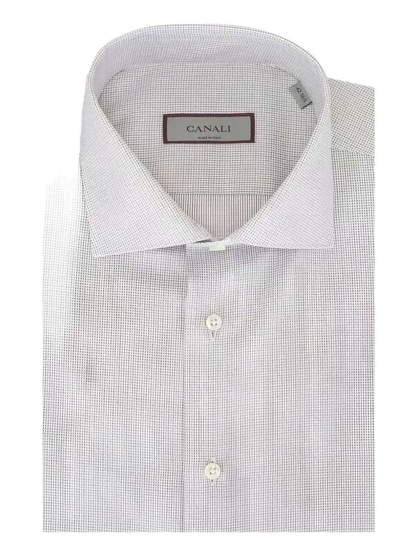 Canali Patterned Shirt - White